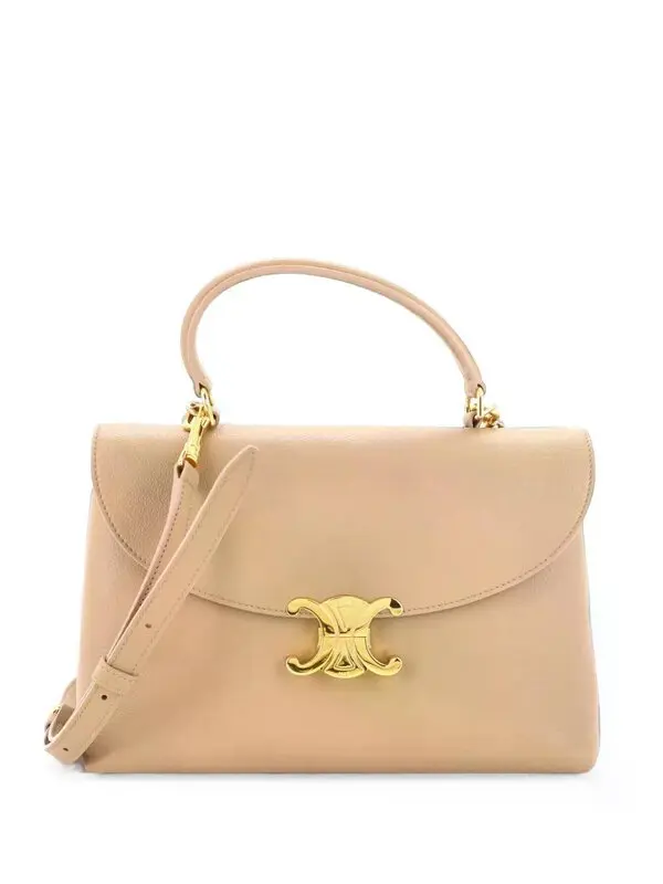 Celine Nino Top Handle Bag Leather Medium Satchel - Neutrals