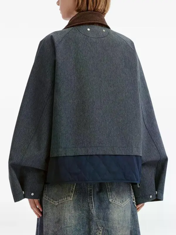 MUSIUM DIV. Quilted-panel Corduroy-collar Jacket