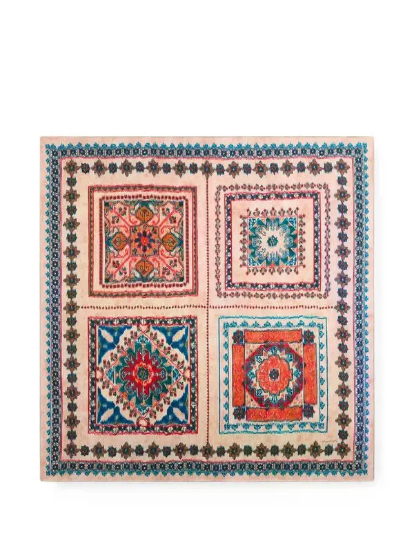 Momoni Nipponia Printed Silk Scarf - Neutrals