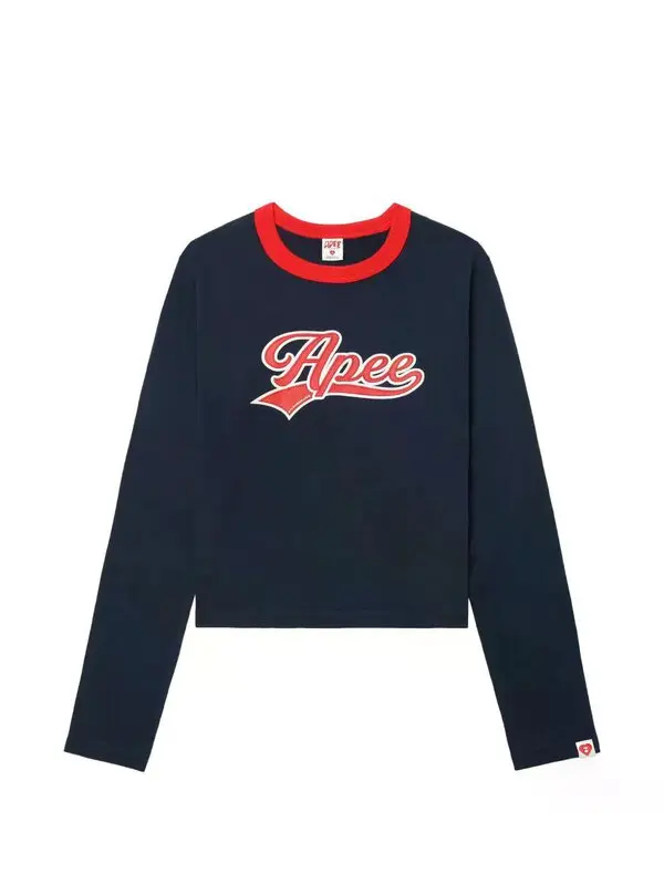 AAPE BY *A BATHING APE Logo-print Long-sleeve T-shirt - Blue
