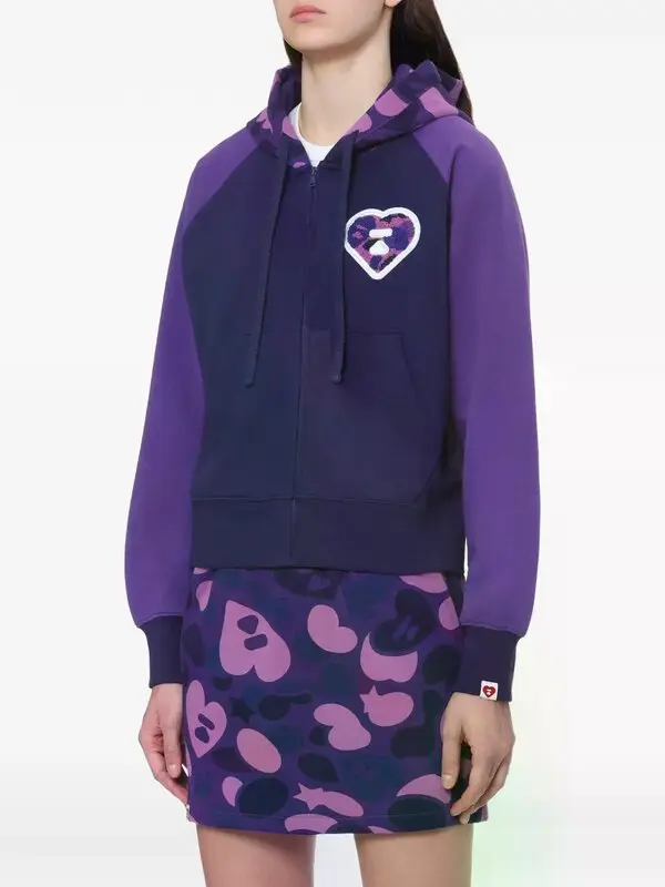 AAPE BY *A BATHING APE Heart-patch Camo-print Hoodie