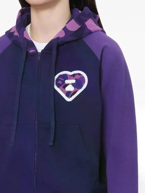 AAPE BY *A BATHING APE Heart-patch Camo-print Hoodie