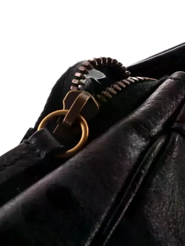 Gucci Re Top Handle Bag Leather Medium Satchel - Black