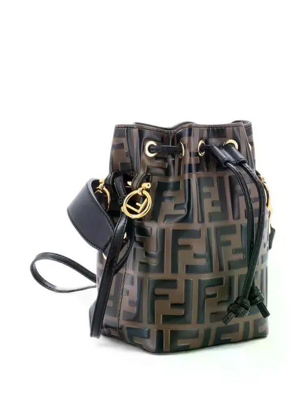 Fendi Mon Tresor Zucca Embossed Leather Mini Bucket Bag