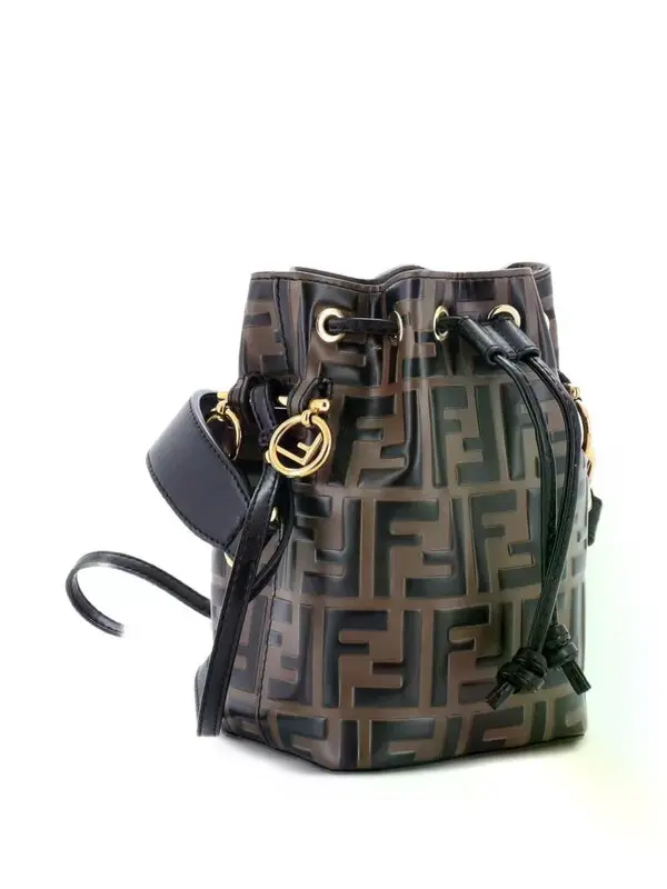 Fendi Mon Tresor Zucca Embossed Leather Mini Bucket Bag