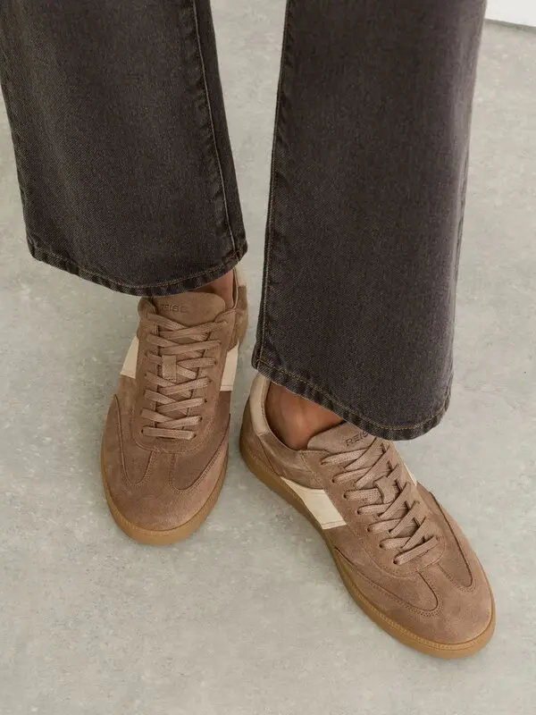 REISS Suede And Leather Colour-block Runner Trainers