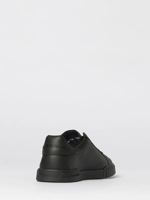 Dolce & Gabbana Low Top Smooth Calfskin Sneakers With Applied Logo