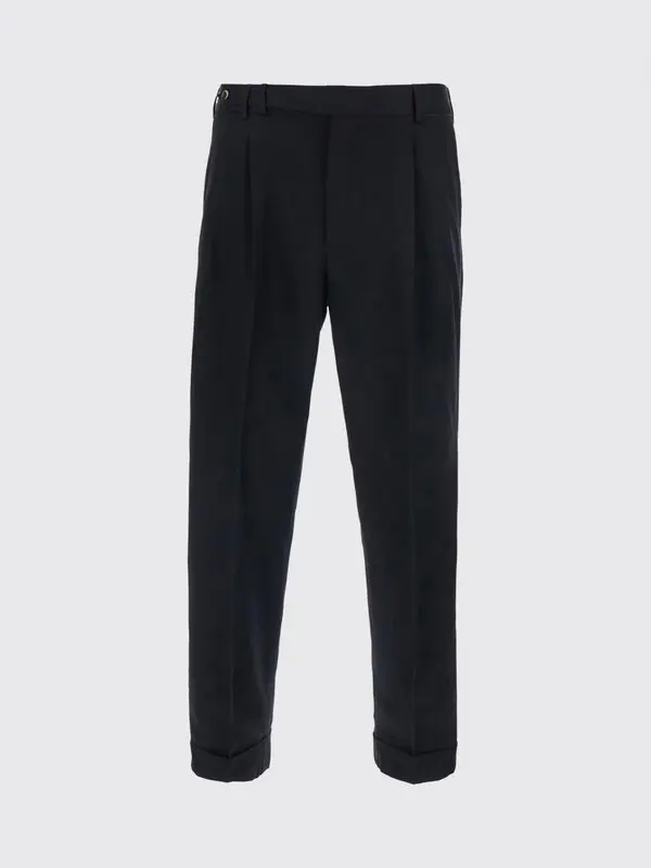 PT TORINO Slim Fit Pleated Gabardine Tailored Trousers - Black