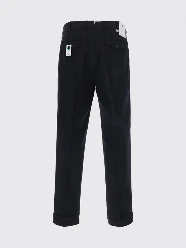 PT TORINO Slim Fit Pleated Gabardine Tailored Trousers - Black