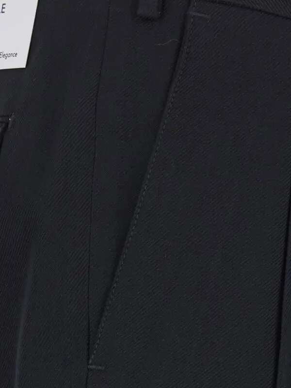 PT TORINO Slim Fit Pleated Gabardine Tailored Trousers - Black