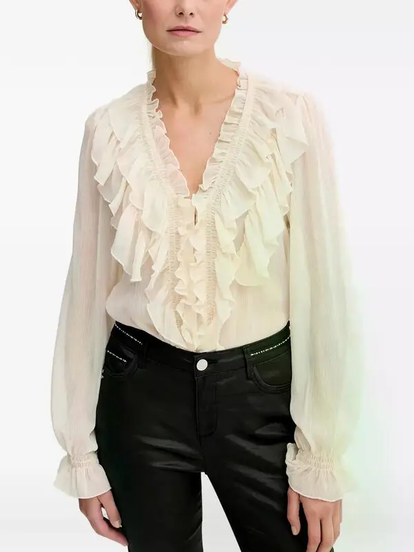MORGAN Ruffled Long-sleeve Blouse