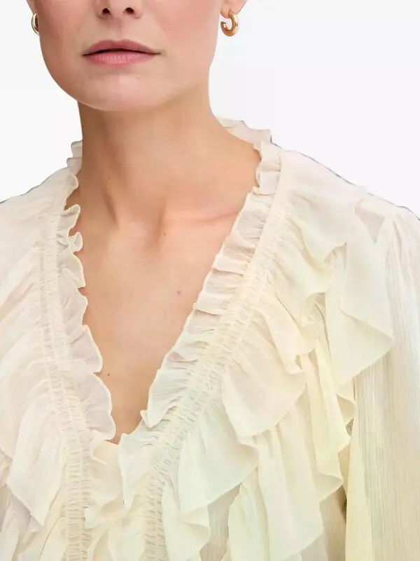 MORGAN Ruffled Long-sleeve Blouse