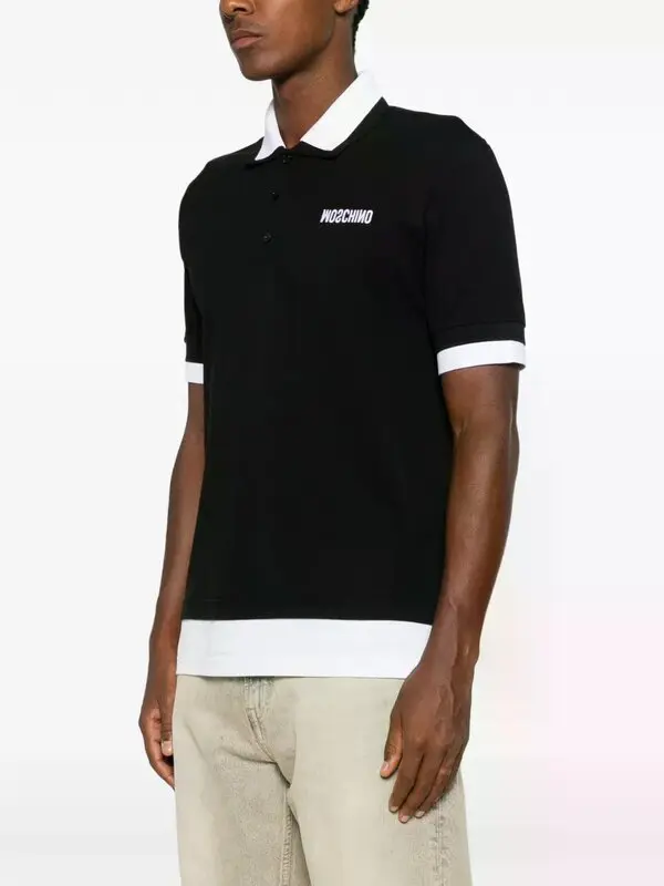 Moschino Logo-print Layered-effect Polo Shirt