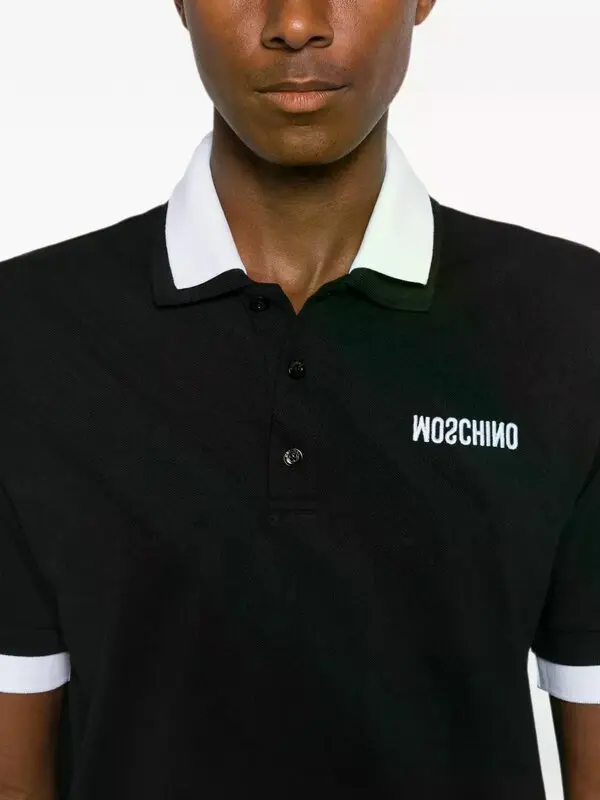 Moschino Logo-print Layered-effect Polo Shirt
