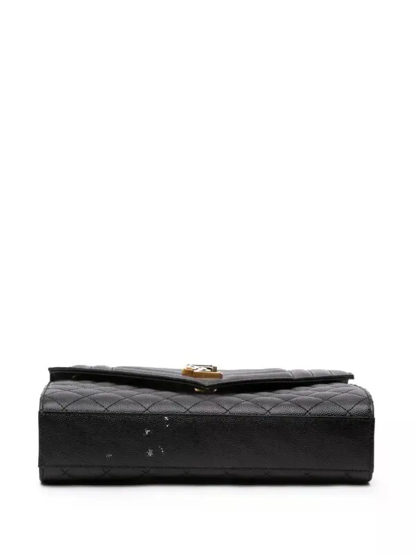 Saint Laurent 2025 Medium Grain De Poudre Triquilt Monogram Envelope Bag Shoulder Bag
