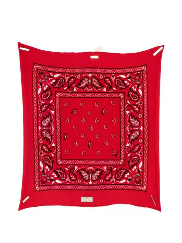 BARRIE Paisley-print Scarf - Red
