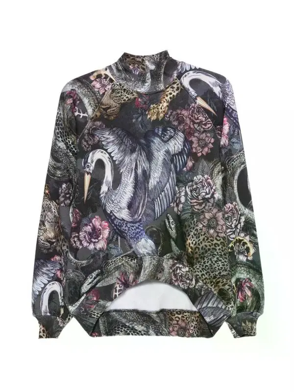Just Cavalli Animal-print Floral-print Sweatshirt