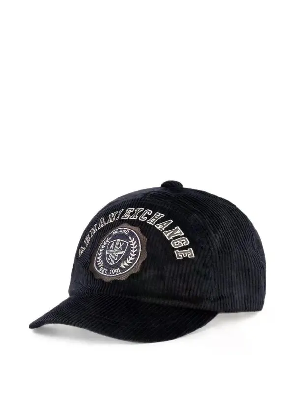 Armani Exchange Logo-patch Corduroy Baseball Cap