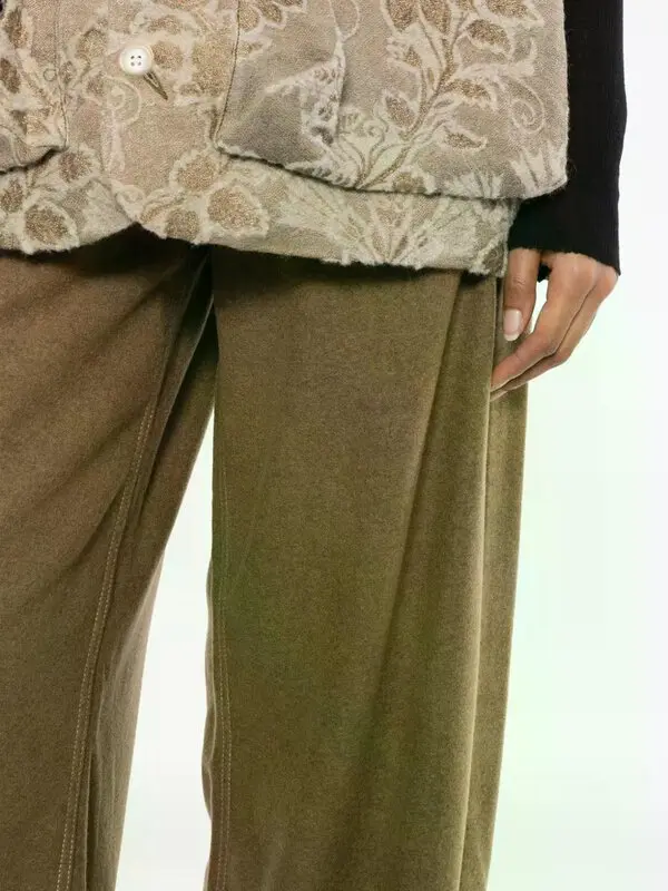 UMA WANG Contrast-stitch Wide-leg Trousers
