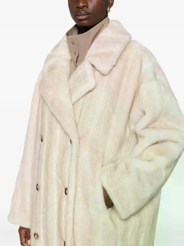 SWORD 6644 Double-breasted Faux-fur Coat