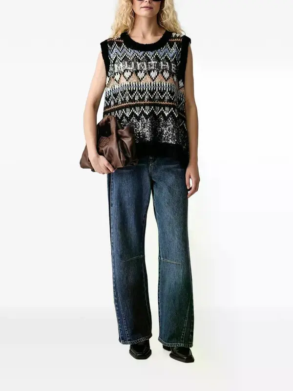 Munthe Vitalism Sequin-embellished Knitted Vest