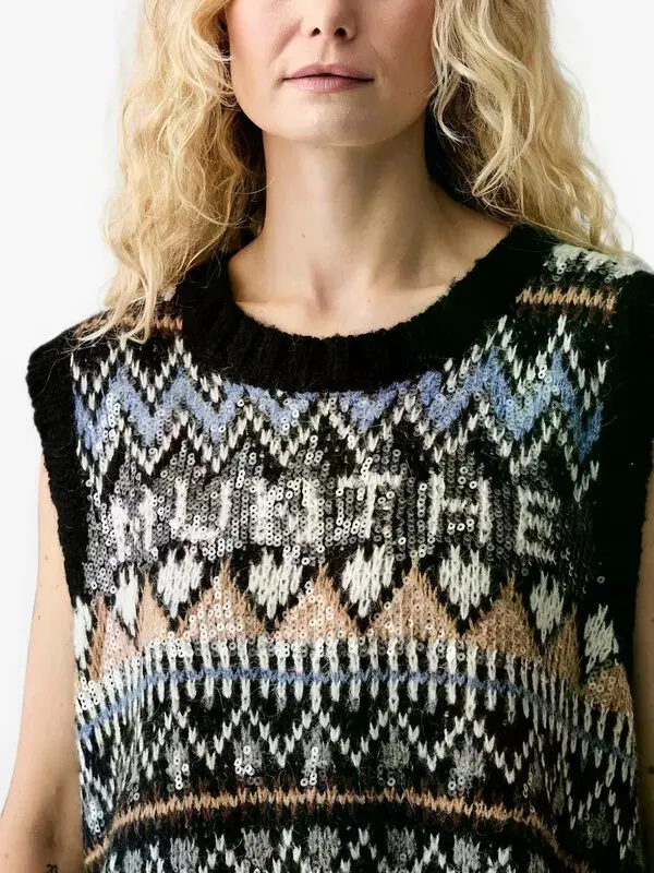 Munthe Vitalism Sequin-embellished Knitted Vest