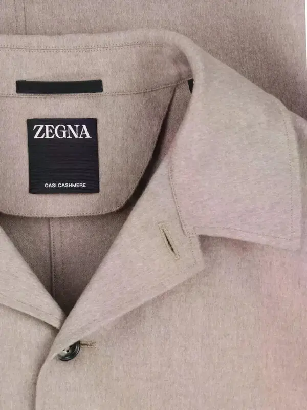 Zegna Oasi Cashmere Flap-pocket Shirt - Neutrals