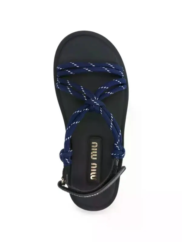 Miu Miu Riviere Cord And Leather Sandals