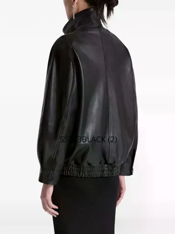 Nour Hammour Ariste High-collar Leather Jacket