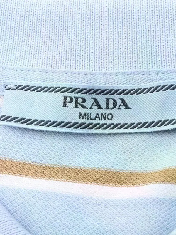 Prada 2010s Striped Polo Shirt - Blue