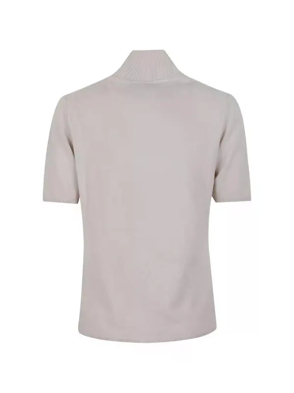 ALLUDE Short-sleeve High-neck Sweater
