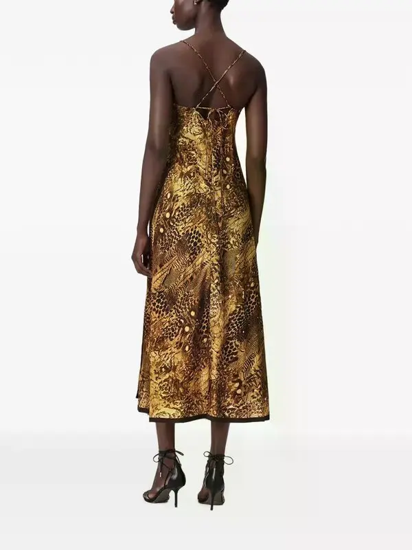 ALLSAINTS Claire Animal-print Midi Dress - Neutrals