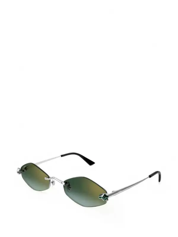 Cartier Panthère De Geometric-frame Sunglasses - Silver