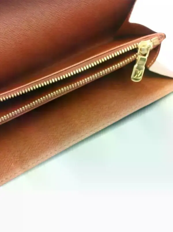 LOUIS VUITTON 2003 Monogram Porte-monnaie Wallet - Brown