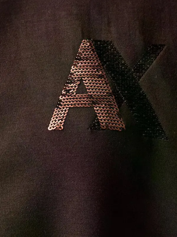 Armani Exchange Sequin-logo Zip-up Hoodie