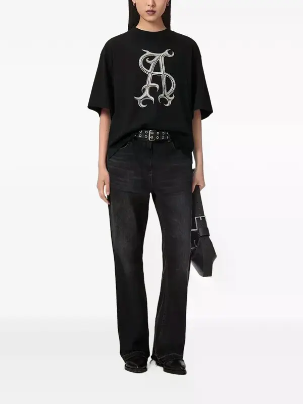 ALLSAINTS Amelie Graphic-print Oversized T-shirt - Black