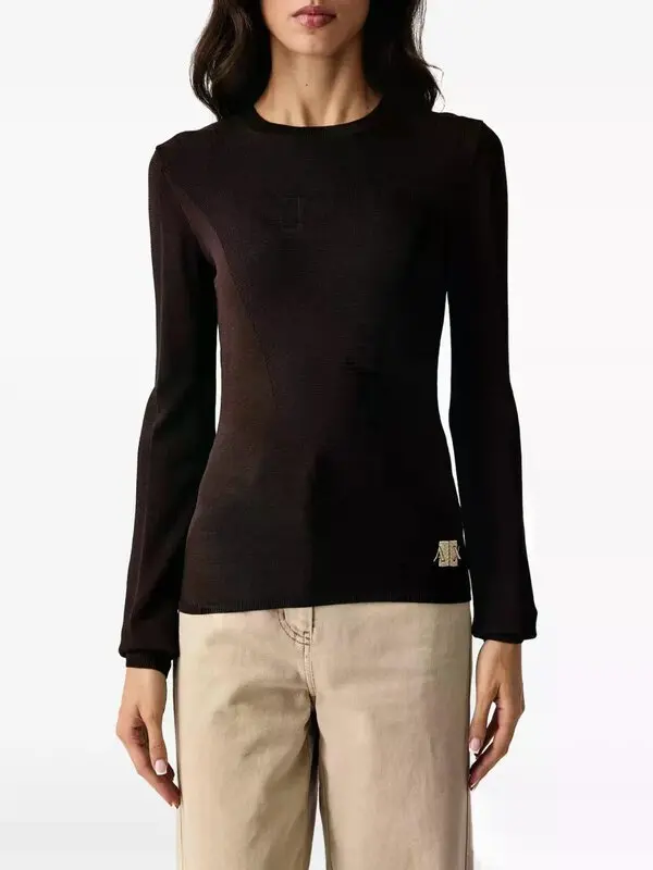 Armani Exchange Logo-embroidered Ribbed-knit Sweater