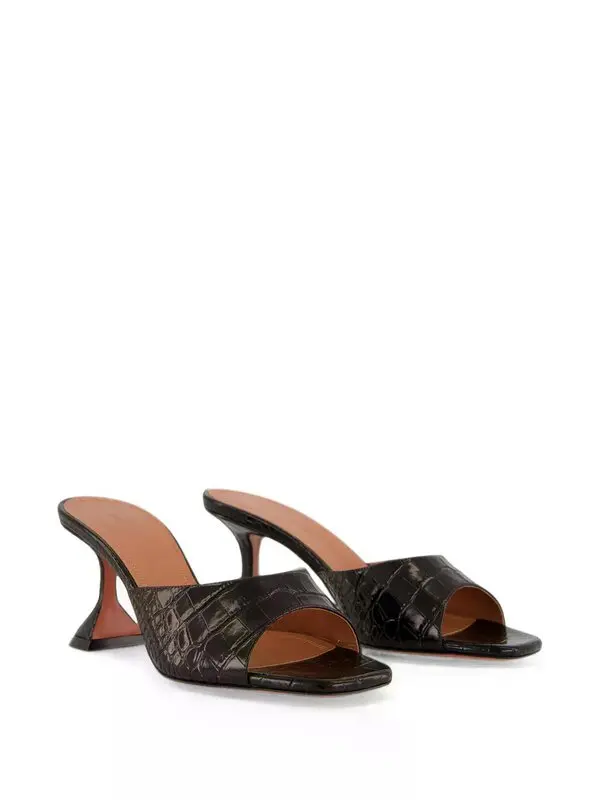 Amina Muaddi Lupita Croc-effect Leather Sandals