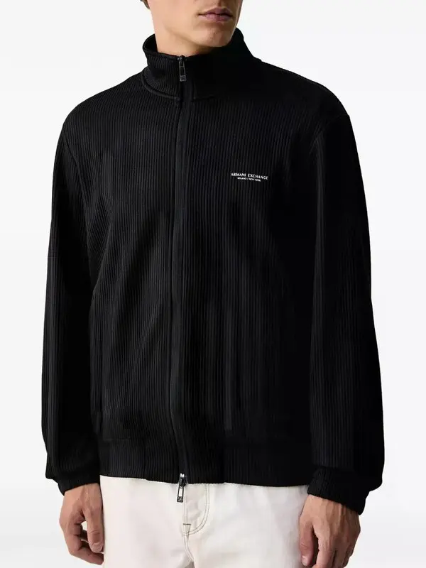 Armani Exchange Logo-print Ribbed-knit Cardigan