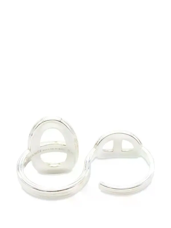 Hermès 2020s Chaîne D'ancre 24 Double Ring - Silver