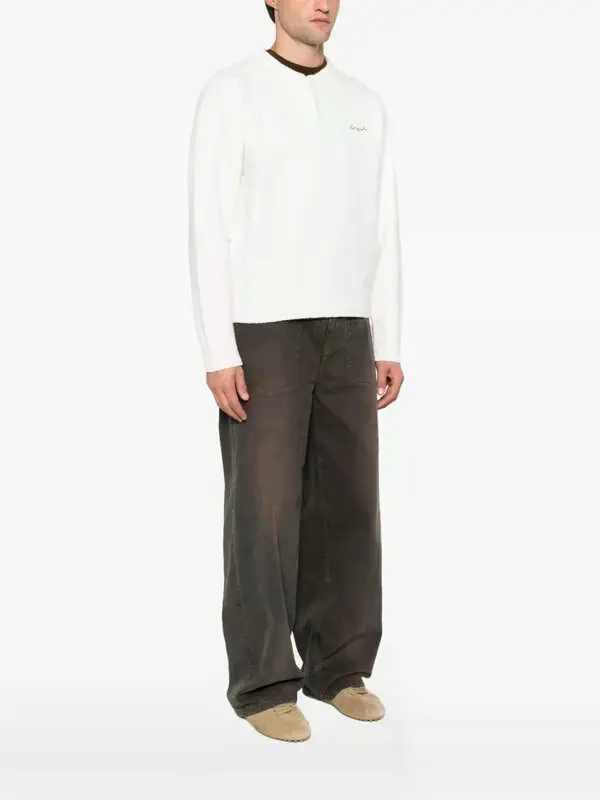 Axel Arigato Tag Embroidered-logo Bouclé Sweater