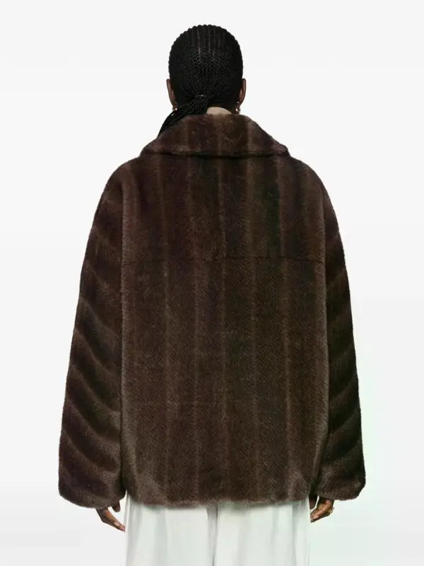 SWORD 6644 Double-breasted Faux-fur Coat