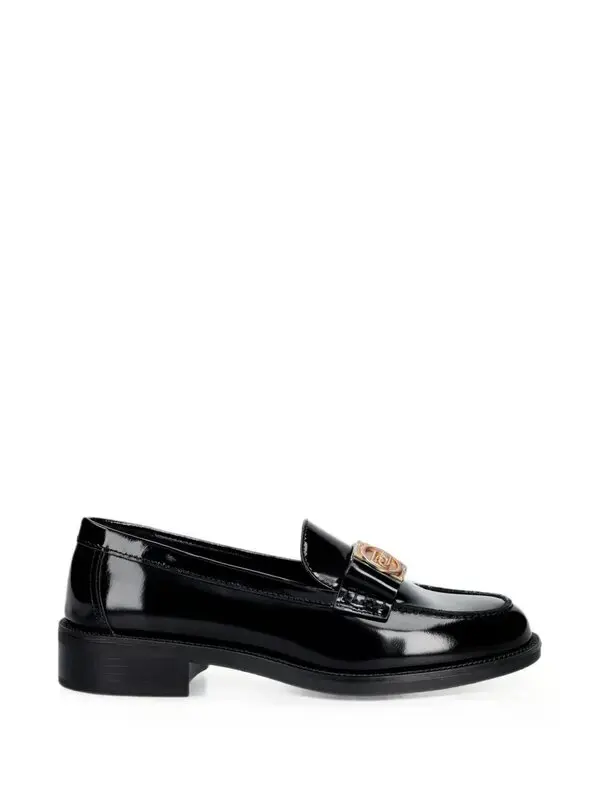 Liu Jo Brushed Leather Loafers - Black
