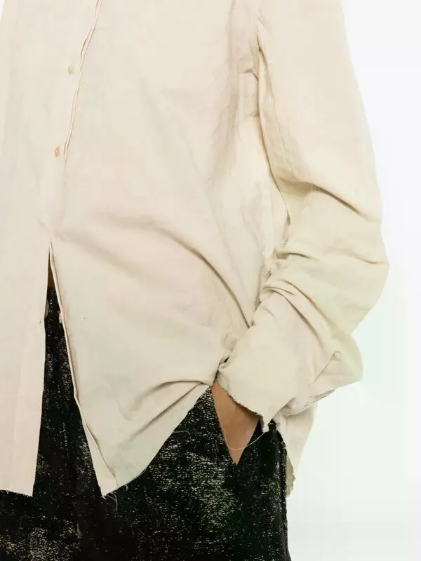 MARIA TURRI Frayed-edge Button-up Shirt