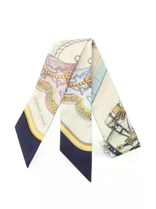 Hermès 2020s Grand Apparat Twilly Scarf - Neutrals