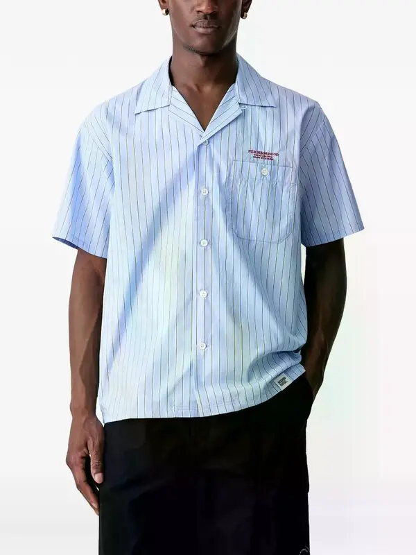 NEIGHBORHOOD Vertical-stripe Logo-embroidered Shirt
