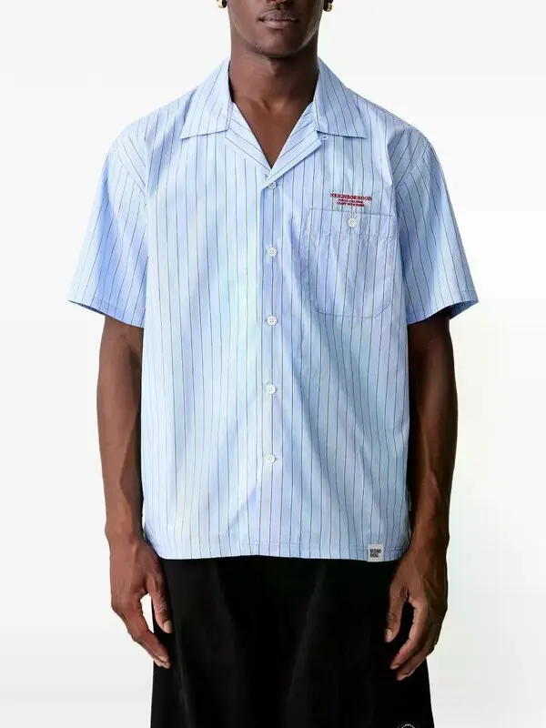 NEIGHBORHOOD Vertical-stripe Logo-embroidered Shirt