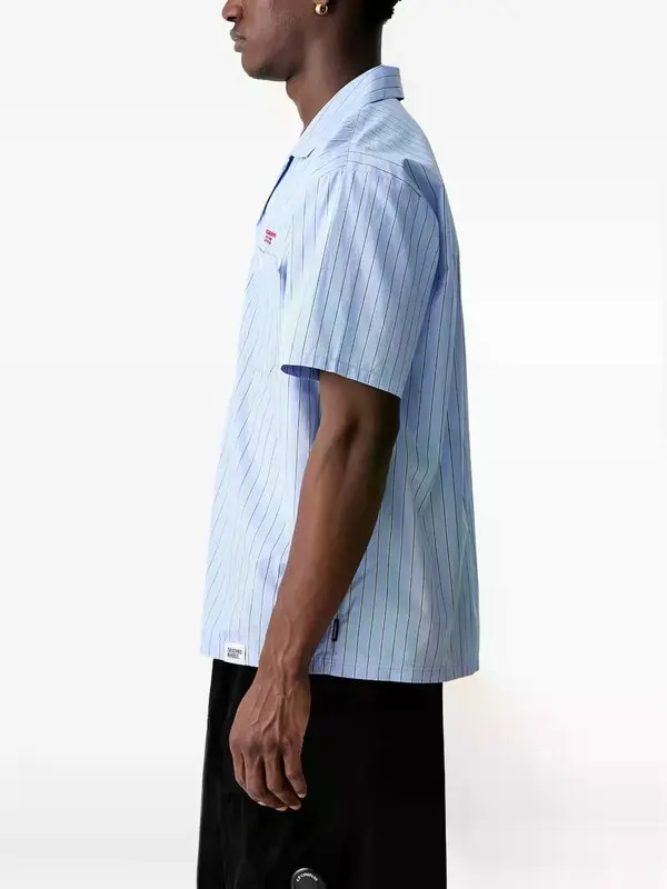 NEIGHBORHOOD Vertical-stripe Logo-embroidered Shirt