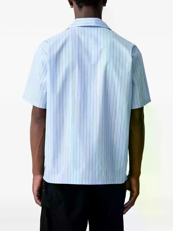 NEIGHBORHOOD Vertical-stripe Logo-embroidered Shirt