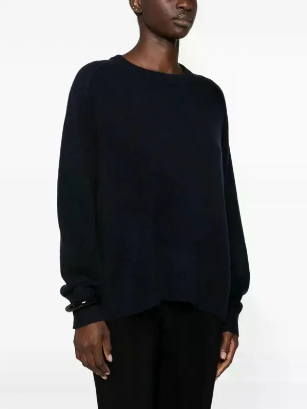 Soft Goat Ribbed-trim Raglan-sleeve Sweater